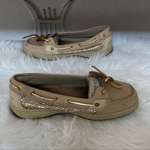 Sperry | Shoes | Sperry Top Sider Angelfish Gold Sparkle Glitter Tan ...